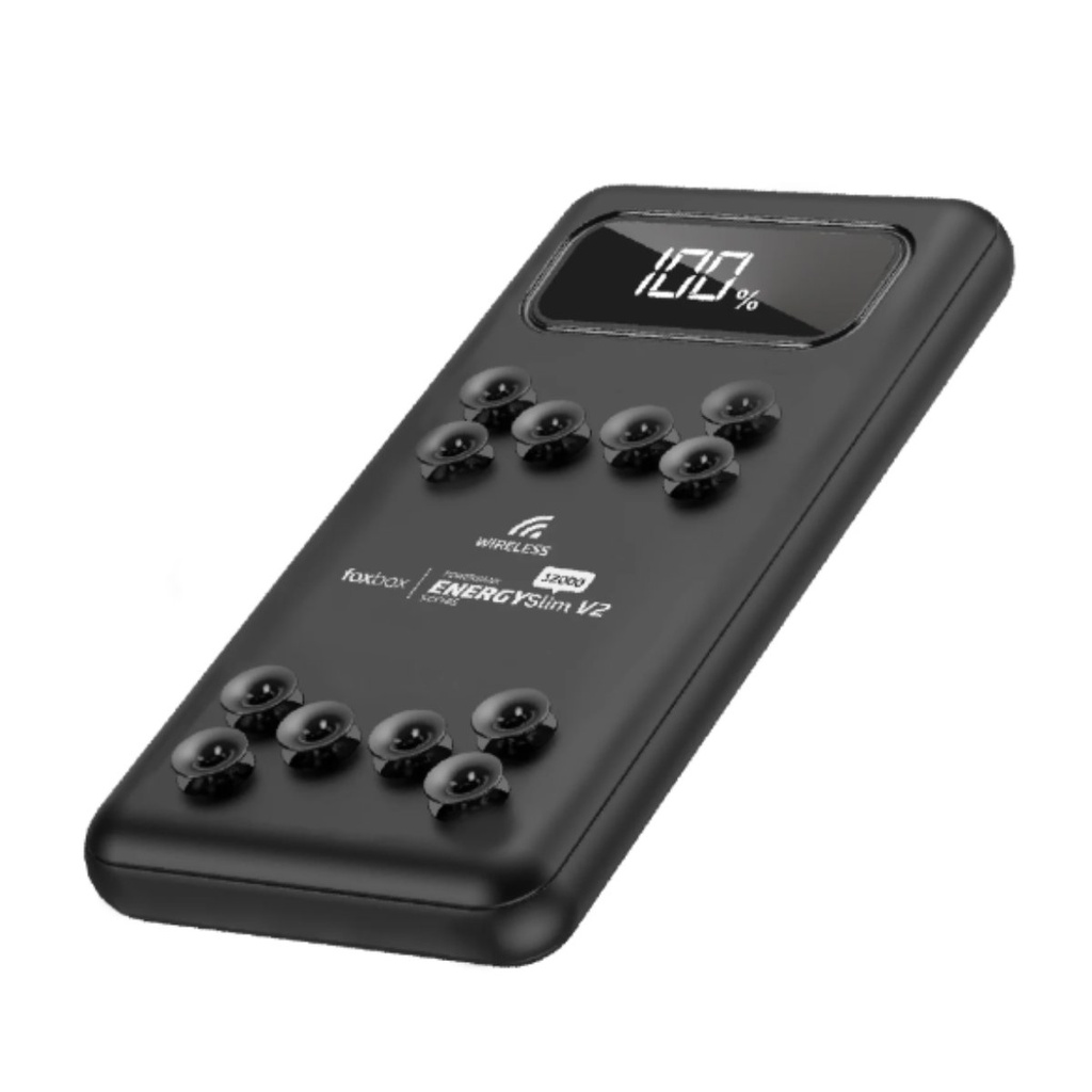 Power Bank Foxbox Energy Slim Inalámbrico V2 12000 Negro | Tienda ...